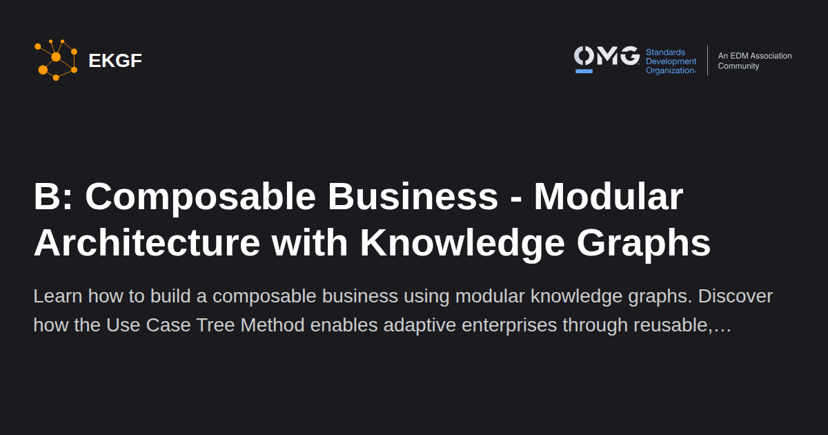 B: Composable Business - Modular Architecture with Knowledge Graphs ...